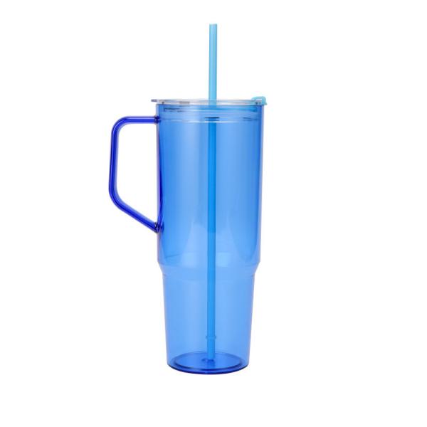 Quality Customizable 40oz Single-layer Handle Cup Large-capacity Straw Portable Plastic for sale