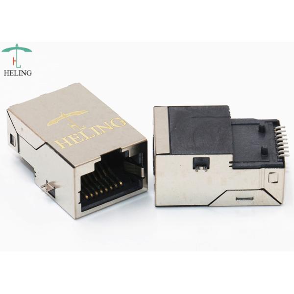Quality 100 Base T Integrated Magnetics RJ45 Brass Shielded Right Angle Side Entry for sale