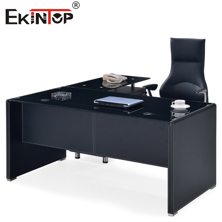 glass l shaped desk