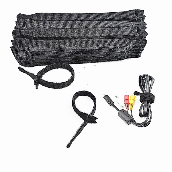 Quality Round Head reusrable Double Sided Hook And Loop Cable Wrap nylon strap With Logo for sale