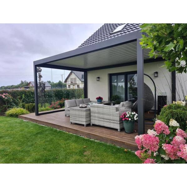 Quality Waterproof Louver Blade Roof Awning Waterproof Aluminum Frame Pergola Awnings for sale