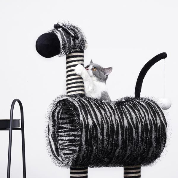 Quality Sustainable Cute Zebra ODM Cat Scratcher Tree for sale