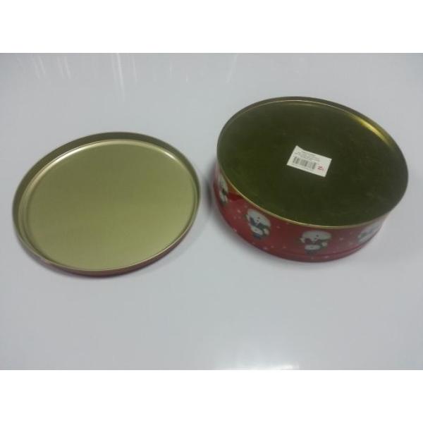 Quality Cylinder Cookie Tin Container Vintage Tin Canisters Holiday Christmas Tin Boxes for sale