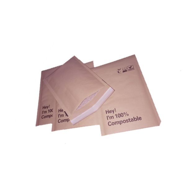Quality Kraft Bubble PBAT Biodegradable and Compostable Bags With Self Sealing for sale
