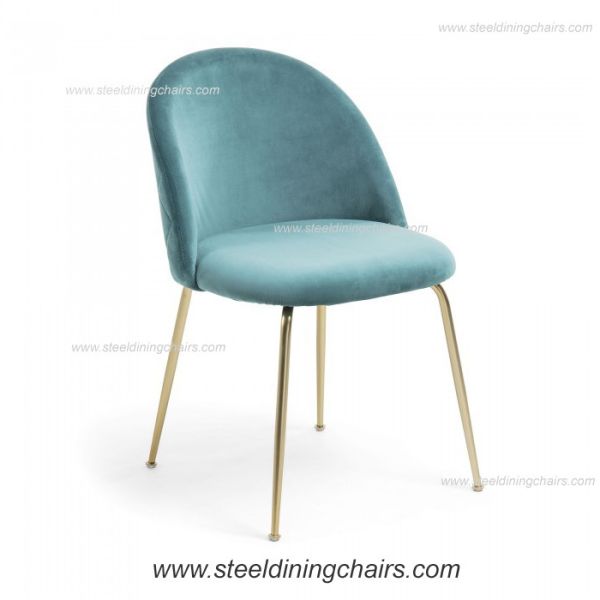 Quality Leisure Furniture Golden 46CM 78CM Faux Leather Metal Dining Chairs for sale