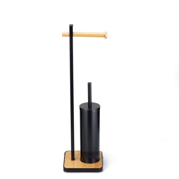 Quality 21*18*67cm Multifunctional Matt White Toilet Roll Holder Stand And Bamboo Toilet for sale