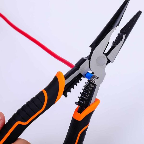 Quality 8 Inch 220mm Long Nose Multifunctional Pliers Stripper Terminal Crimping for sale