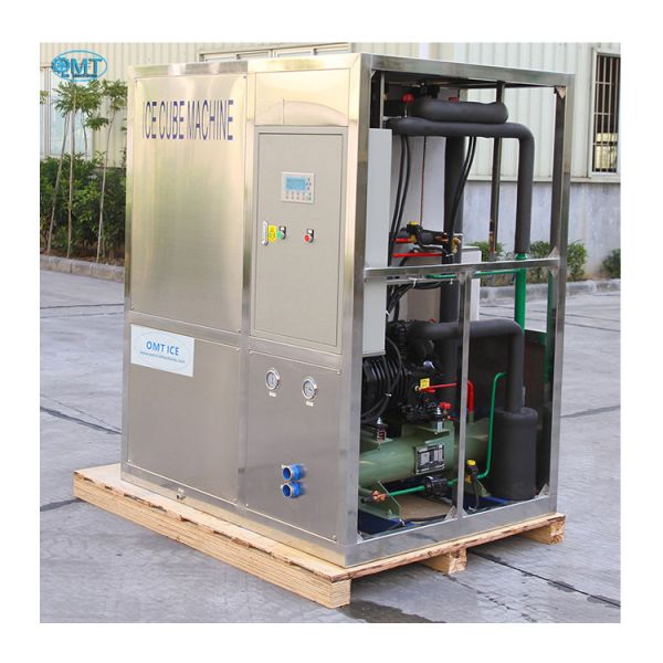 Quality Single Phase Large Cube Ice Machine Electric Control 1 Ton Tube Ice Machine for sale