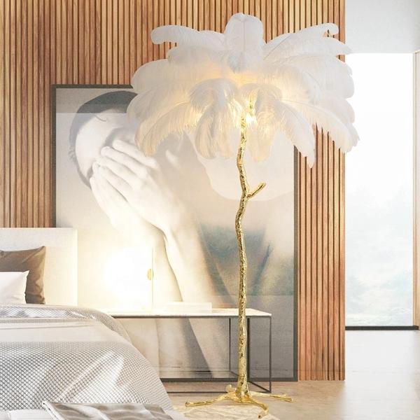 Quality Living Room Novelty Resin Stand 80w Ostrich Feather Lamp for sale