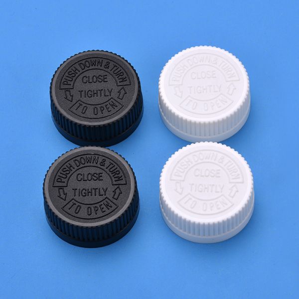 Quality Ribbed Closure 32mm Child Resistant Cap For Pill Bottle for sale
