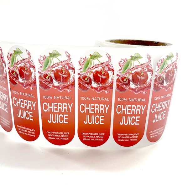 Quality Vinyl  Durable Self-Adhesive Waterproof Custom Labels with UV Protection Easy Peel for Cherry Fruit and Bottles/Jars for sale