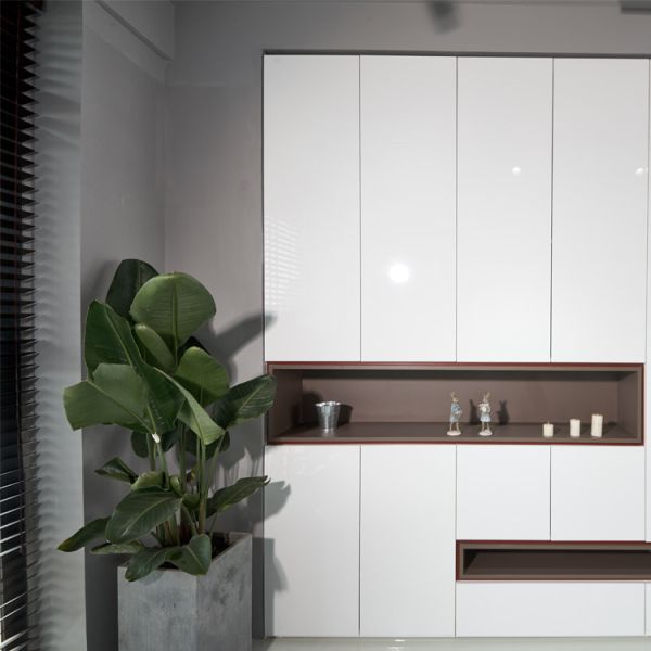 Quality High Gloss Wardrobes White Modern Coat Closet Display Table Storage for sale
