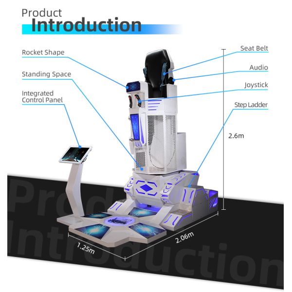 Quality 9D VR Roller Coaster Simulator 1 Player Rocket VR 360 Machine for sale