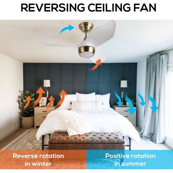 Quality Smart White Ceiling Fan With 6 Adjustable Speeds and Voice Control for sale