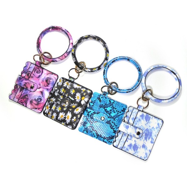 Quality Purple 60g Bangle Leather Wristlet Keychain CE Certification With Wallet for sale