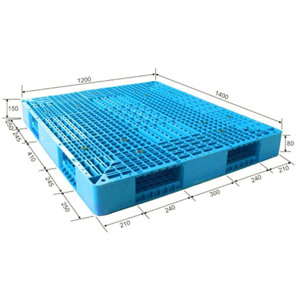 Quality Durable Virgin PP Euro Plastic Pallet Double Faced 1400x1200mm for sale
