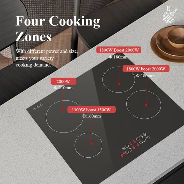 Quality Three Burner Built In Induction Hob Cooktop 6100W Touch Control for sale