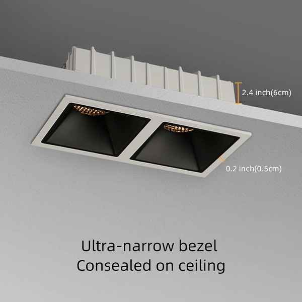 Quality Rectangle Canless LED Linear Spotlight Anti Glare Bedroom Use With H2 Head for sale