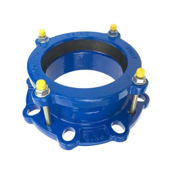 Quality DN150 PN10 Ductile Iron Universal Joint Hdpe Pipe Flange Adapter Epoxy Coated for sale