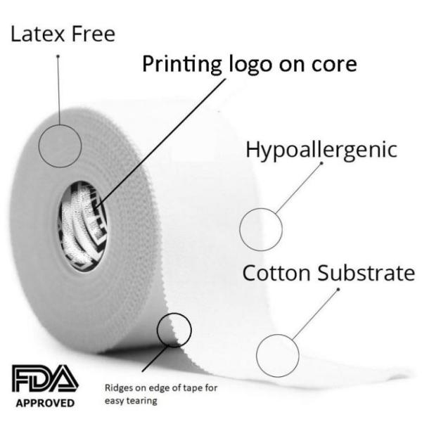 Quality 100% Cotton Athletic Tape Medical Gauze Bandage 3.8cmx9.14m for sale