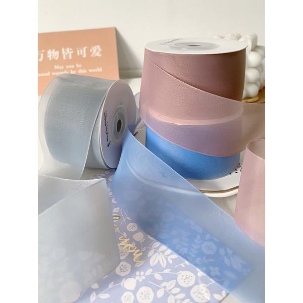 Quality High Density Polyester Organza Ribbon 40mm For Luxury Gift Packing for sale