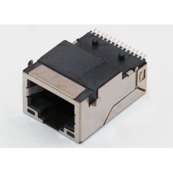 Quality 1.27mm Terminal Pitch 1000Base T RJ45 , Right Angle Female RJ45 Receptacle for sale