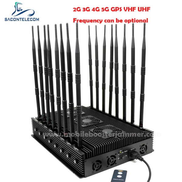 Quality Adjustable 110W 16 Antennas GPS Lojack Signal Jammer for Indoor Desktop Use for sale