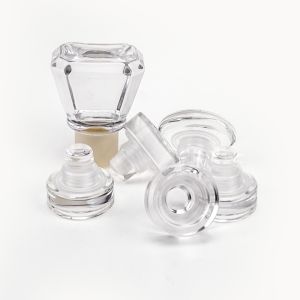 Quality Custom Logo Crystal Glass Cork Stopper for Vodka Tequila Whisky Bottle Provided for sale