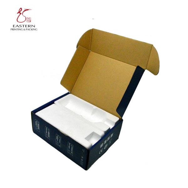 Quality Bulb Packaging Offset Printing Corrugated Cardboard Shipping Boxes With Foam for sale
