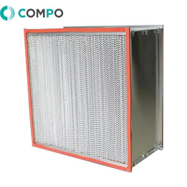 Quality High Temp Industrial Deep Pleated HEPA Filter H13 H14 With Aluminium Frame for sale