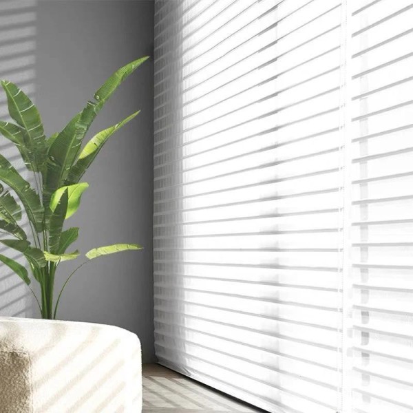 Quality Customized Bathroom Anti UV and Heat Insulation Electric Motorized Shangrila Blinds for sale