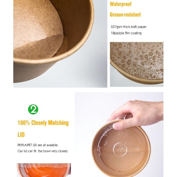 Quality 400-1800ml Eco Friendly Bamboo Fiber Paper Bowl for Customized Takeout Snack or for sale