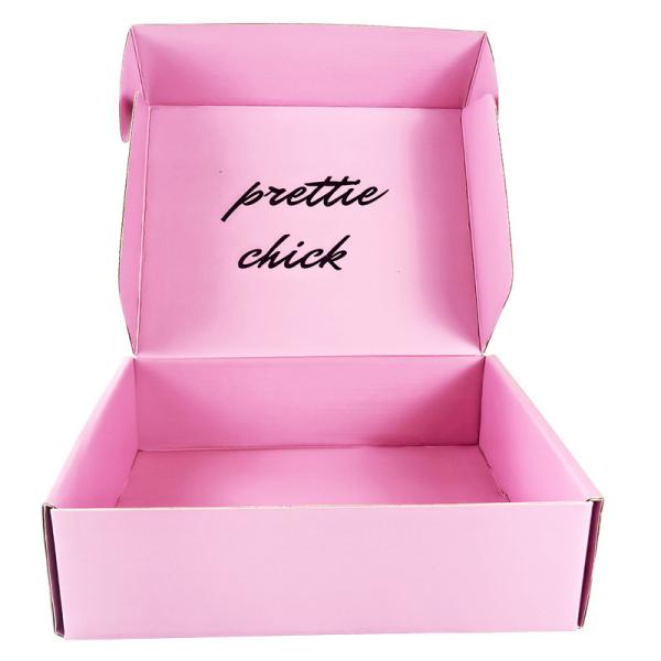 Quality Flat Cardboard Custom Mailer Boxes Printed Pink for sale