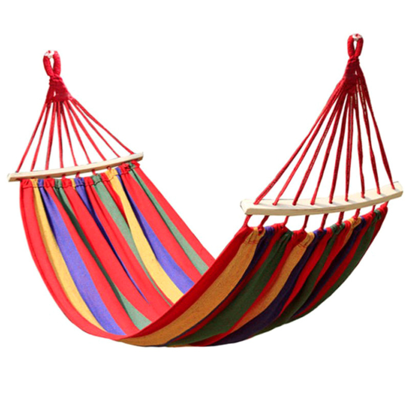 Outdoor 2 Person Camping Nylon Hammock Portable Canvas Hammock