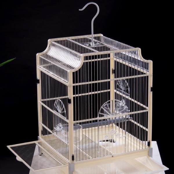 Quality Beige White Color Bird Cage Size 34*32*45cm Easy To Maintain Excellent for sale