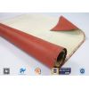china 96% High Silica Cloth Coated With One Side Red Silicone For Fireproof