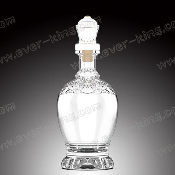 Quality Heavy Base Luxury 1500g 1 Liter Glass Liquor Bottles for sale