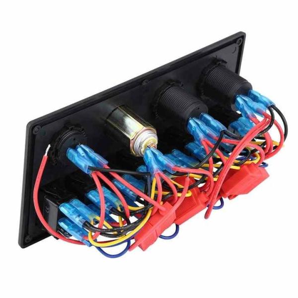 Quality 8 Group Marine Waterproof LED Rocker Switch Panel With Circuit Breaker Mounting for sale