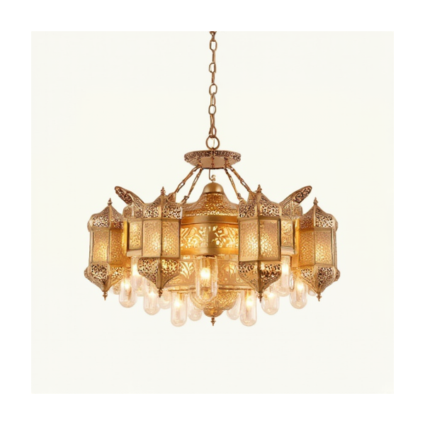 Quality Vintage Copper Chandelier with 6 Dimmable Lights E27 E14 for sale