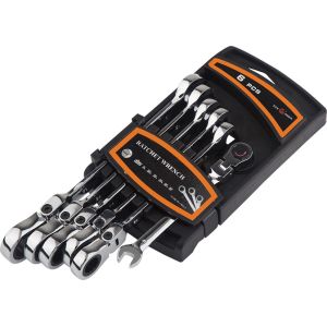 Quality 72T 6PCS Flexible Combination Ratchet Wrench Set for sale