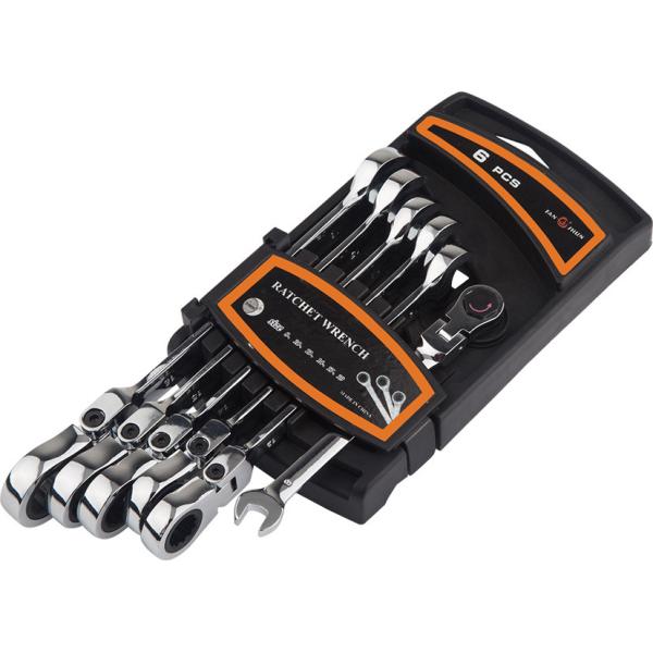 Quality 72T 6PCS Flexible Combination Ratchet Wrench Set for sale