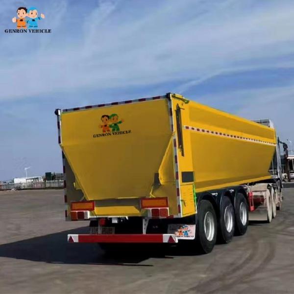 Quality Leaf Spring Crawler Sandstone 35cbm Dump Semi Trailers for sale