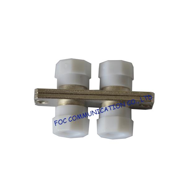 Quality FC Duplex Fiber Optic Adapter with White Cap Low Insertion Loss For Telecom for sale