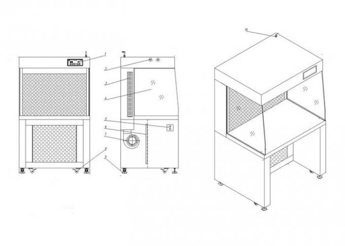Industrial Level Laminar Flow Cabinets Workstation , Class 100 Clean Room 0