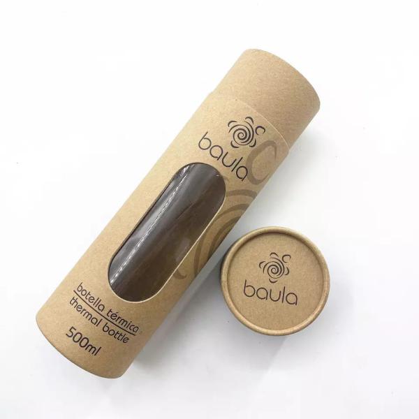Quality Printed Kraft Paper Tube with Window for Wine Bottle Cup Packaging for sale