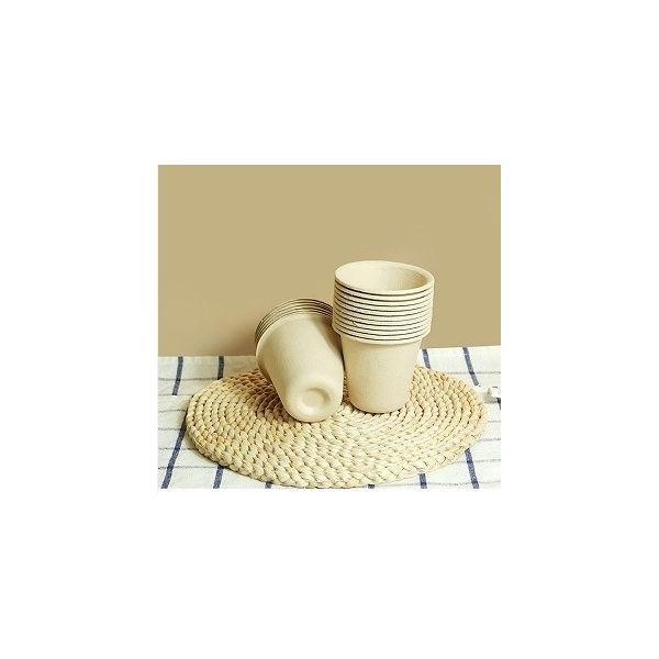 Quality Simple Style 8oz Biodegradable Bamboo Fiber Disposable Cup for Cold or Hot Drinking for sale