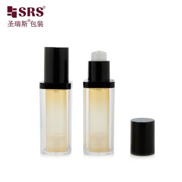 Quality Empty PET Replaceable Double Wall Square Shape Custom Color Facial Serum Airless for sale