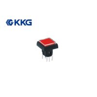 Quality 6 PIN Illuminated Tact Switch , metal Square Push Button Light Switch for sale