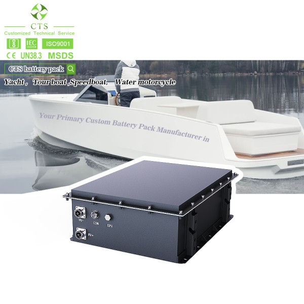 Quality CTS IP67 Waterproof Battery Pack 96V 300Ah Rechargeable LFP Battery 48V 100Ah 200Ah for Electric Boat Marine Yachts for sale