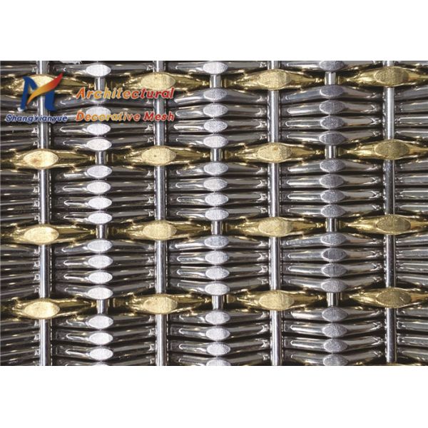 Quality Antique Brass Opaque Wire Facade Mesh Electrolytic Polishing 6.7mm for sale